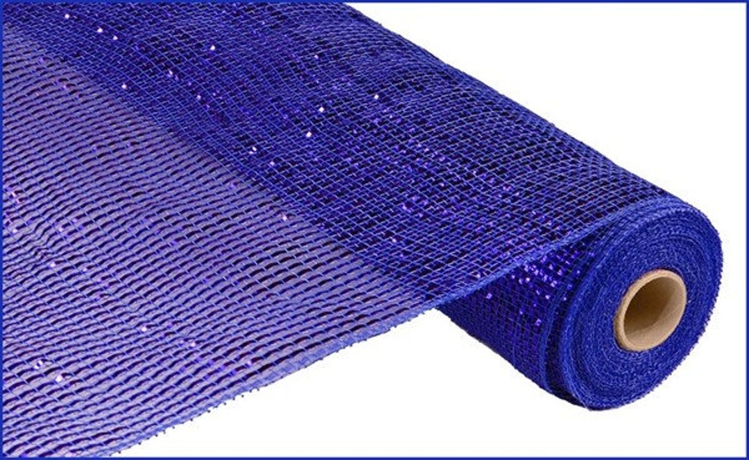 Blue Wide Foil Deco Mesh Roll, 21 Inch Blue Deco Mesh, Deco Mesh ...