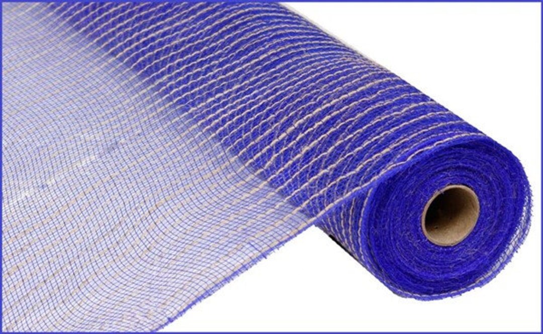 Blue Natural Jute Mesh, 21 Inch Blue Natural Poly Jute Mesh, Royal Blue ...