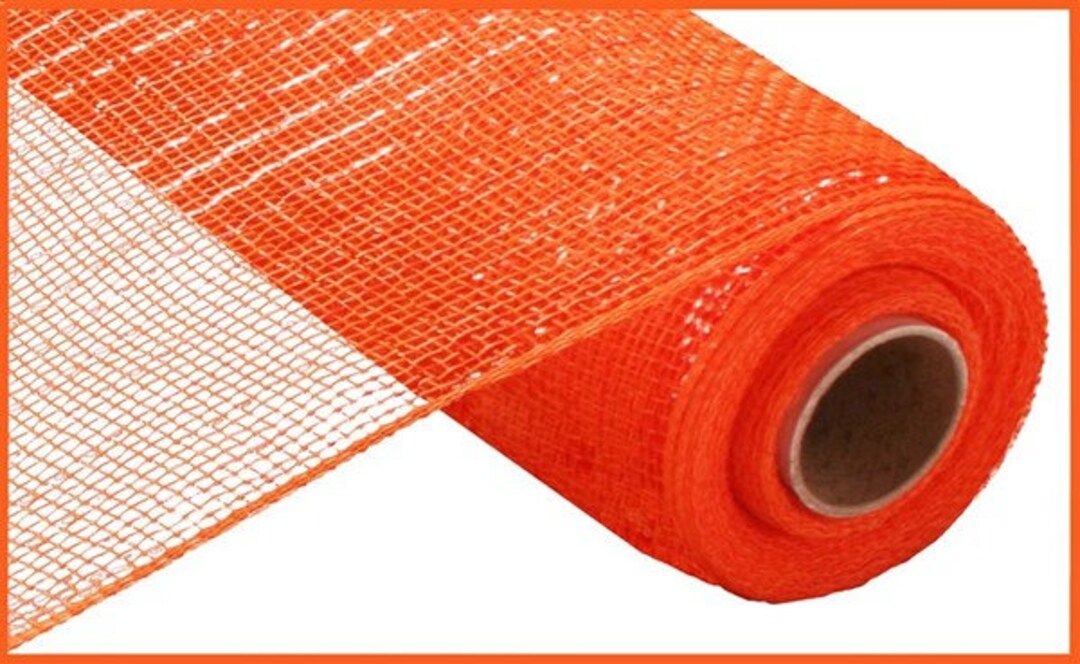 Orange With Orange Foil Metallic Deco Mesh, Orange Deco Mesh, Sports ...