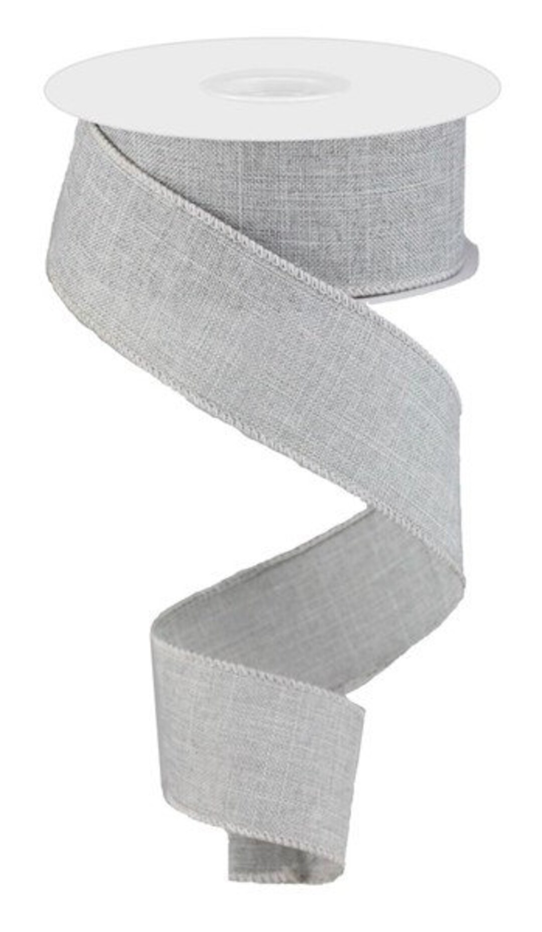 Grey Burlap Wired Ribbon, 1.5" Grey Wired Ribbon, Ribbon by the Yard ...