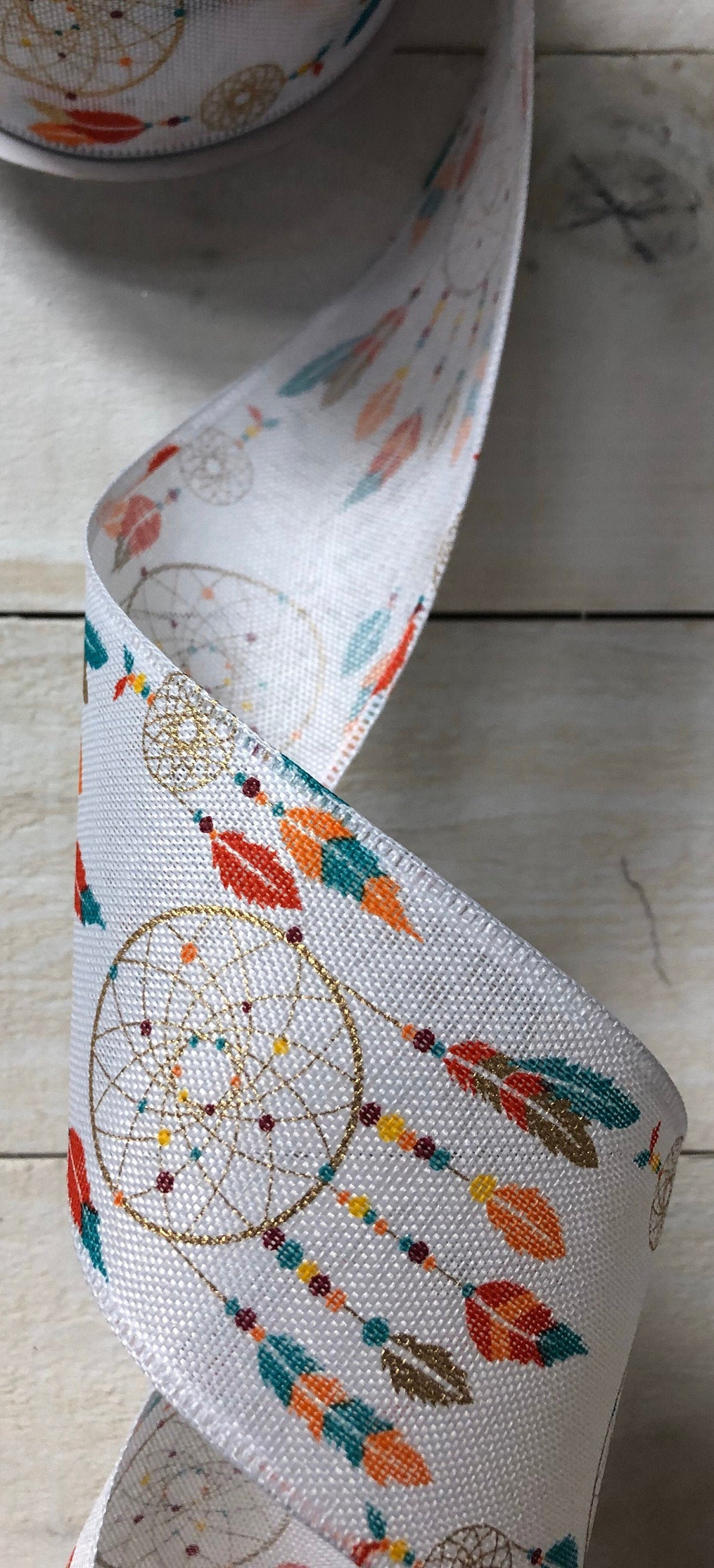 Dreamcatcher ribbon Earthy Dreamcatcher ribbon wired ribbon | Etsy