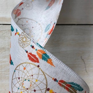 Dreamcatcher ribbon Earthy Dreamcatcher ribbon wired ribbon | Etsy