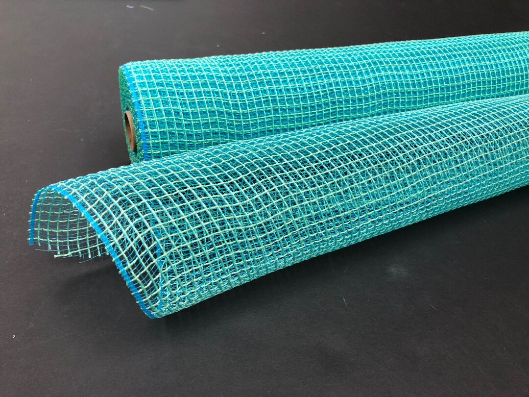 Aqua Blue Fabric Mesh, Aqua Natural Fabric Deco Mesh, Fabric Mesh, Aqua ...