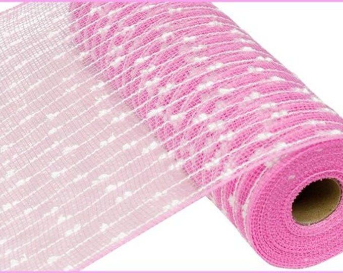 Pink White Cotton Ball Deco Mesh, Pink White Cotton Drift Mesh, 10 Deco ...