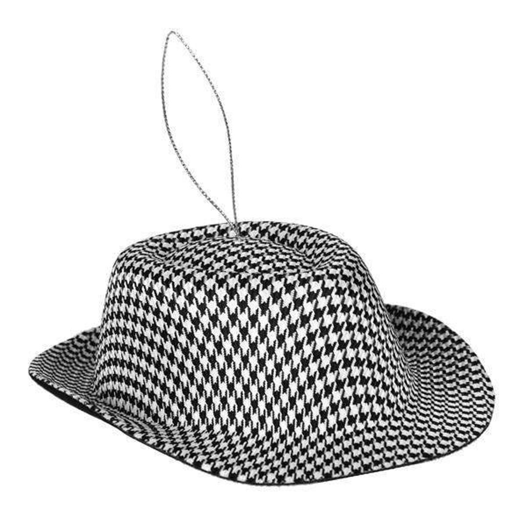 Houndstooth Hat Ornament Fedora Style Hat Ornament Alabama - Etsy