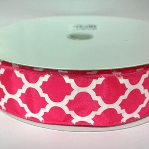 Pink and White Wired Ribbon, Cut Ribbon, Wired Ribbon by the Yard ...