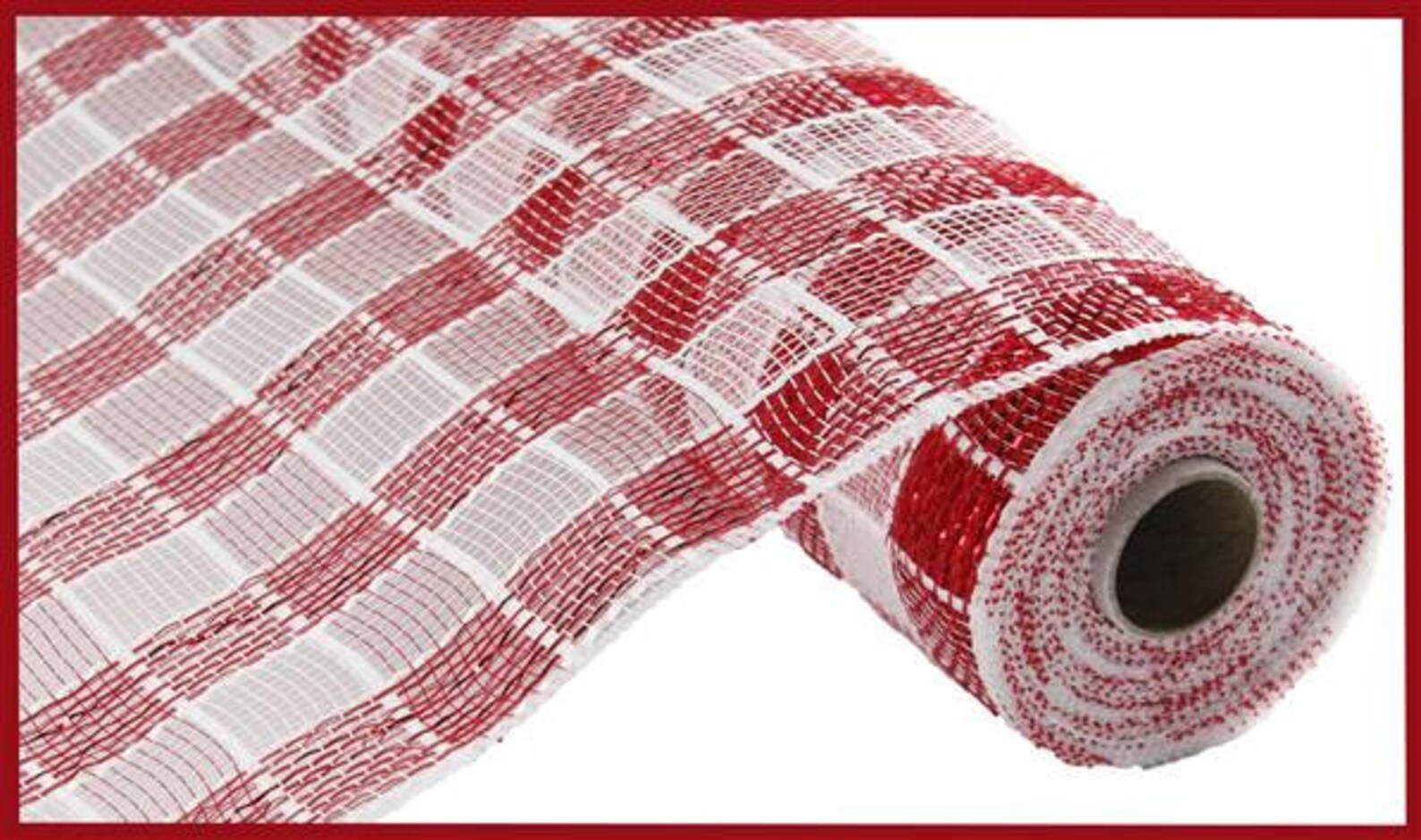 Red and White Metallic Check Mesh 21 Inch Red White Metallic | Etsy
