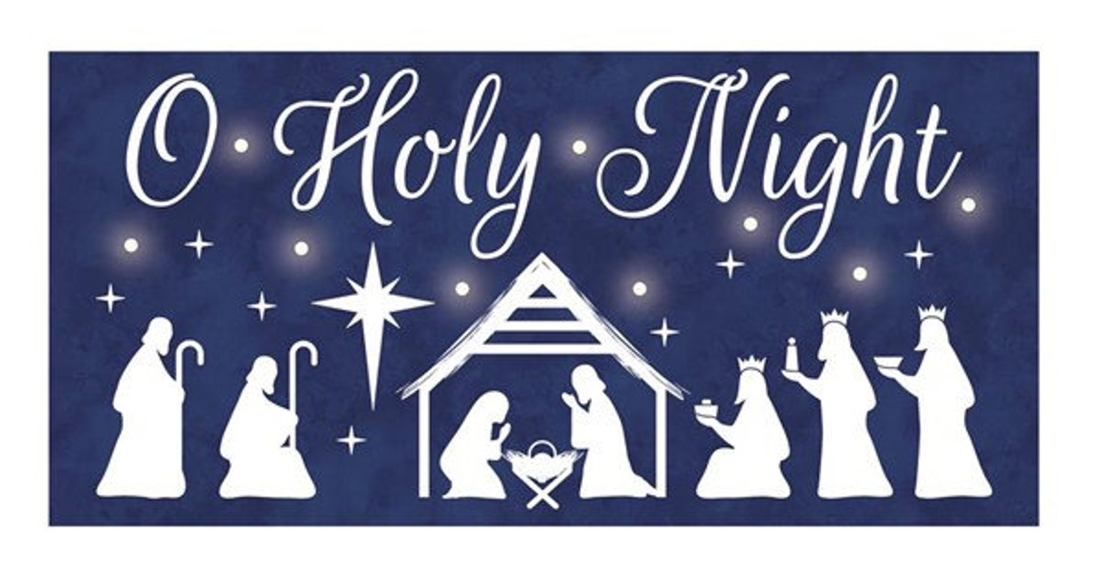 Blue White Holy Night Nativity Scene Light up Sign, Blue White ...