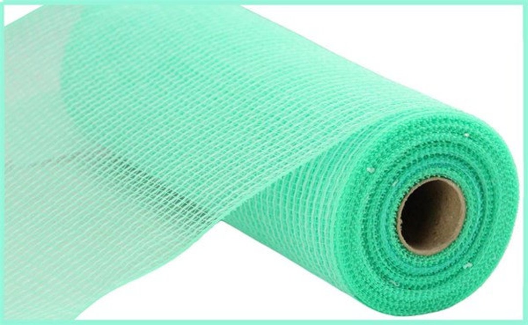Mint Green Fabric Mesh Rolls, 10" Mint Green Mesh, Mint Green Faux Jute ...