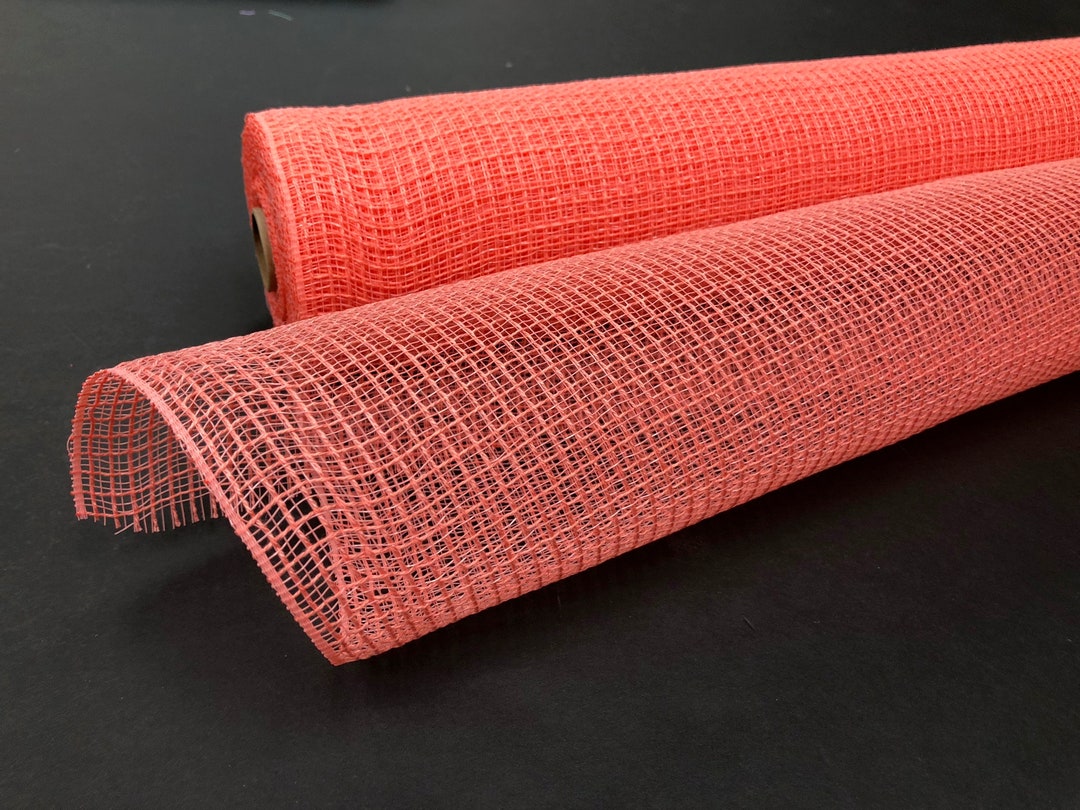 Coral Fabric Mesh, Coral Natural Fabric Deco Mesh, Fabric Mesh, Coral ...
