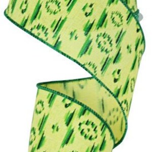 Green Mini Aztec Wired Ribbon Green Aztec Ribbon Azteca | Etsy