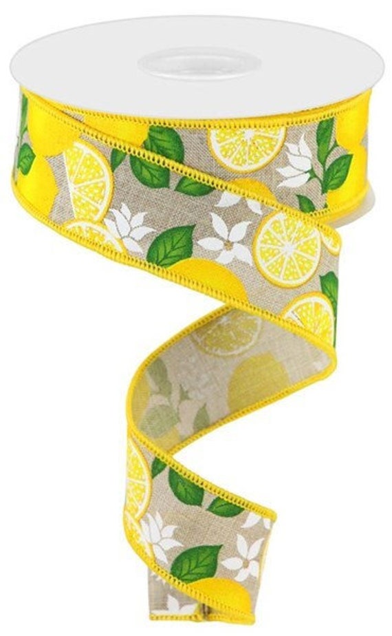 Natural Yellow Green Lemon Wired Ribbon 1.5 Lemons - Etsy