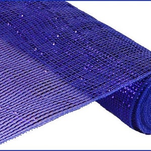 Blue Wide Foil Deco Mesh Roll, 21 Inch Blue Deco Mesh, Deco Mesh ...
