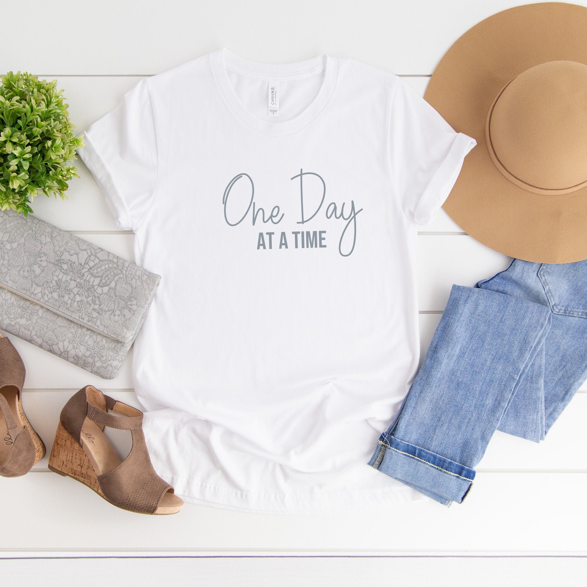 ONE DAY AT a Time Shirt Inspirational Tee Quarantine Shirt - Etsy