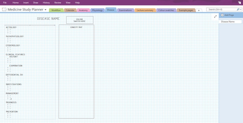 ONENOTE Medicine Study Planner Template Organise Your Study - Etsy ...