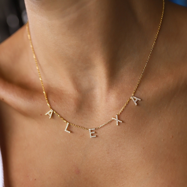 Stone Initial Necklace - Etsy Australia