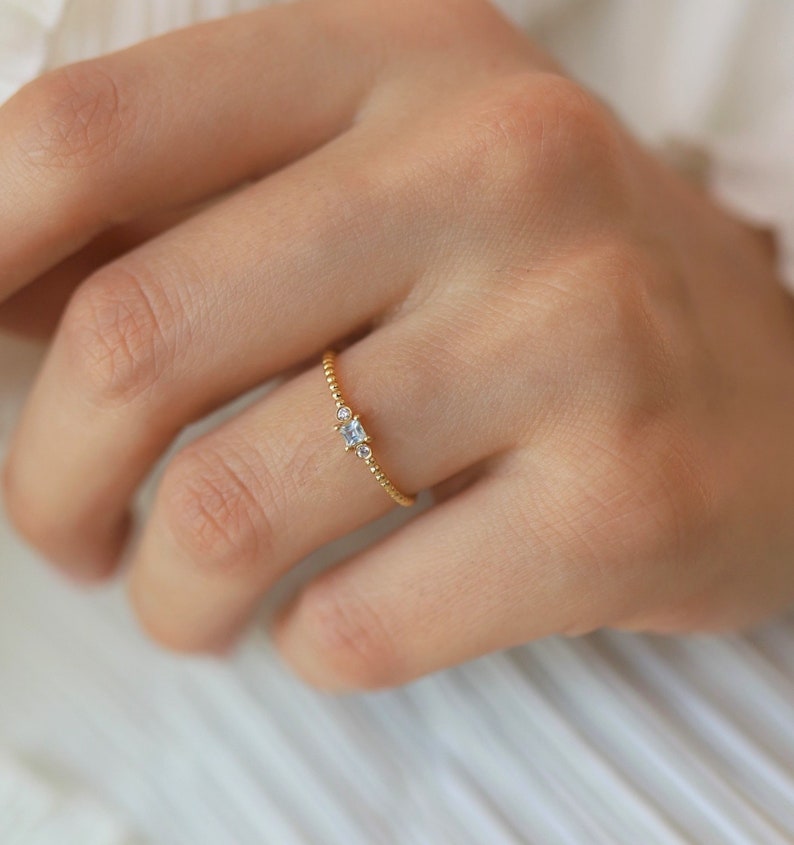 Birthstone Stacking Rings Gold Stacking Rings 14K Stackable - Etsy