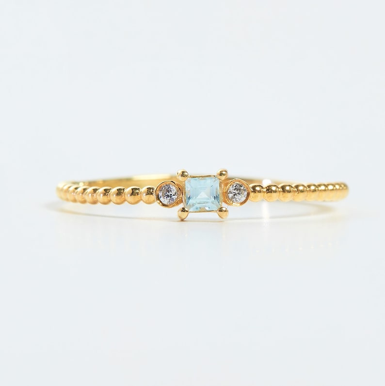 Birthstone Stacking Rings Gold Stacking Rings 14K Stackable - Etsy