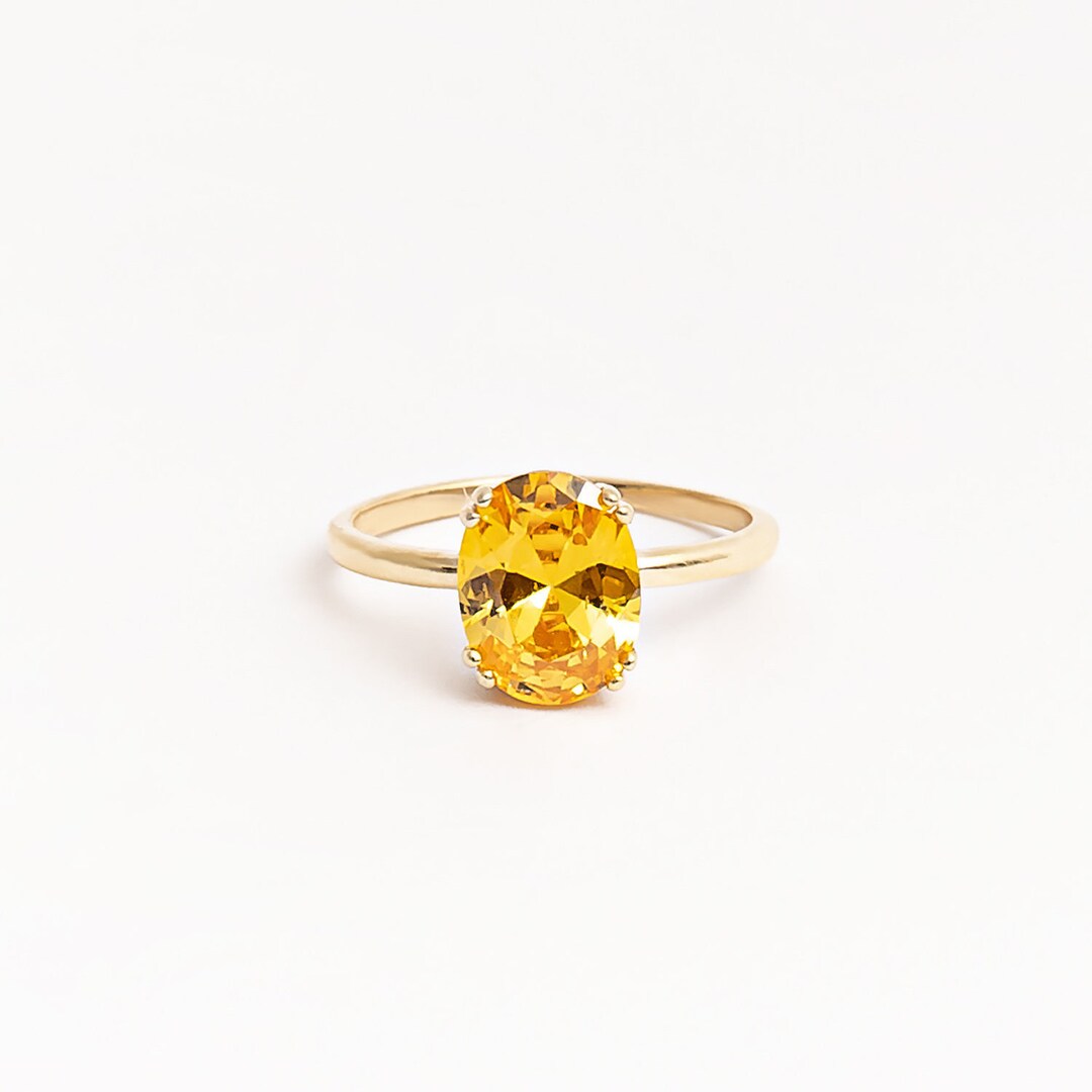 November Birthstone Citrine Oval Ring • Custom Birthstone Jewelry ...