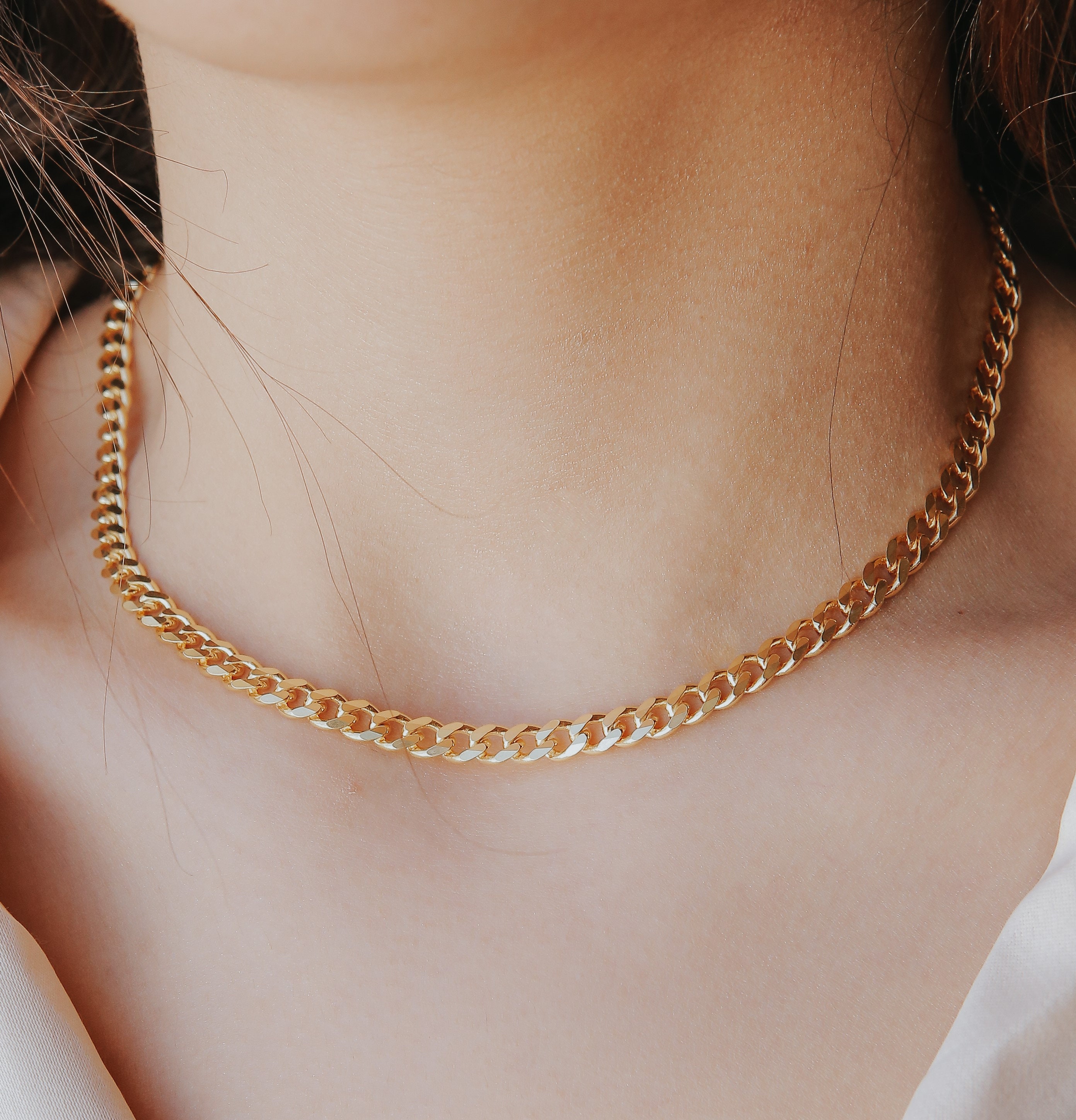 Bold Curb Chain Necklace Layering Curb Necklace Chunky Chain | Etsy