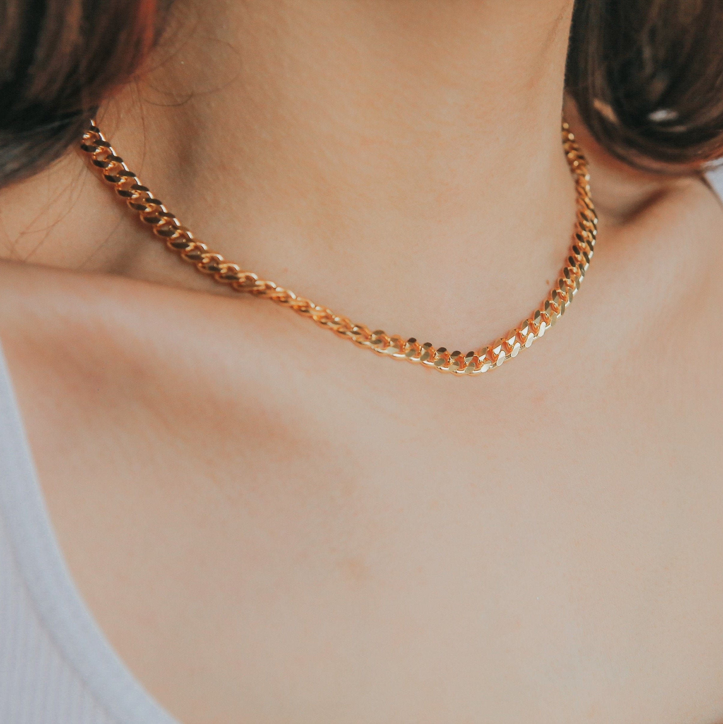 Bold Curb Chain Necklace Layering Curb Necklace Chunky Chain | Etsy