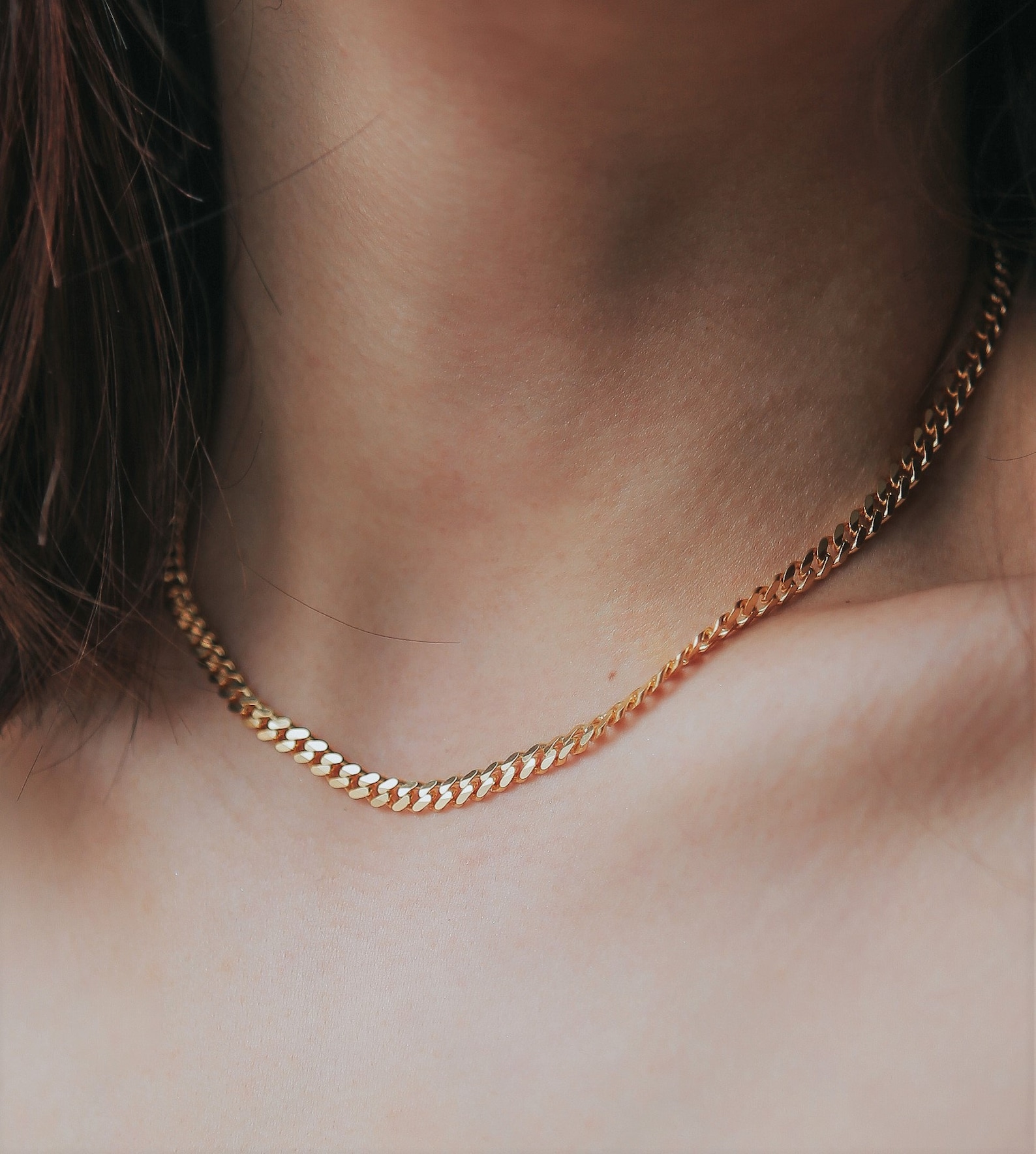 Curb Chain Necklace Silver Curb Chain Choker Gold Curb Chain | Etsy