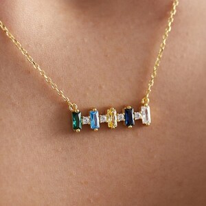 Personalized Birthstone Necklace, Gold Family Birthstone Necklace ...