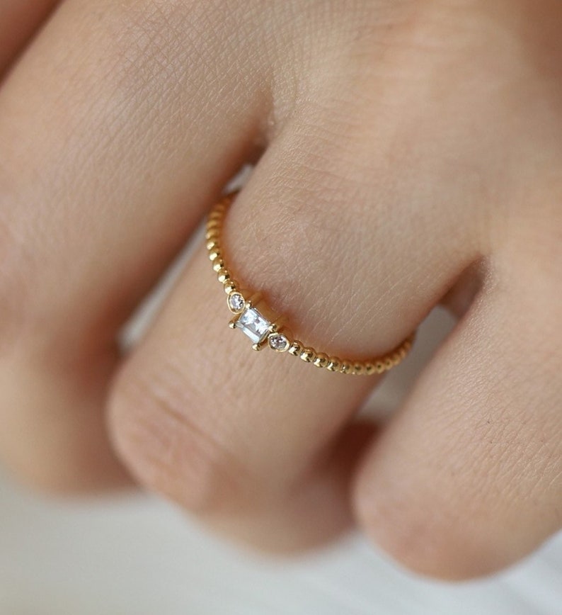 Birthstone Stacking Rings Gold Stacking Rings 14K Stackable - Etsy