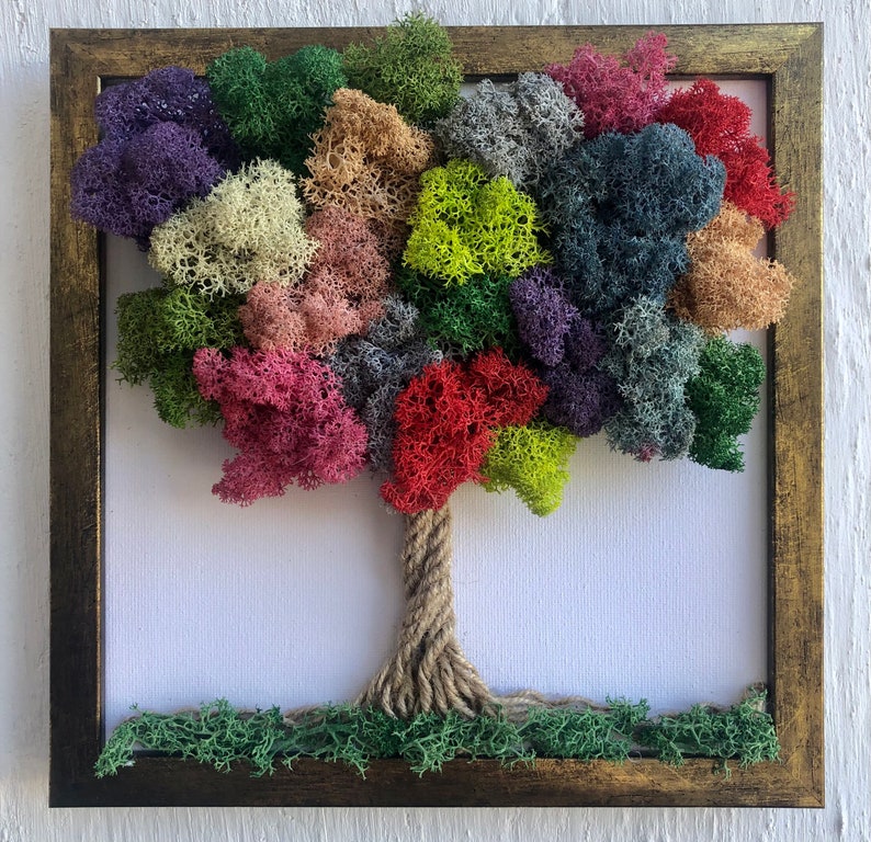 Moss Wall Art, Moss Tree of Life, Preserved Moss Wall Decor, Creative ...