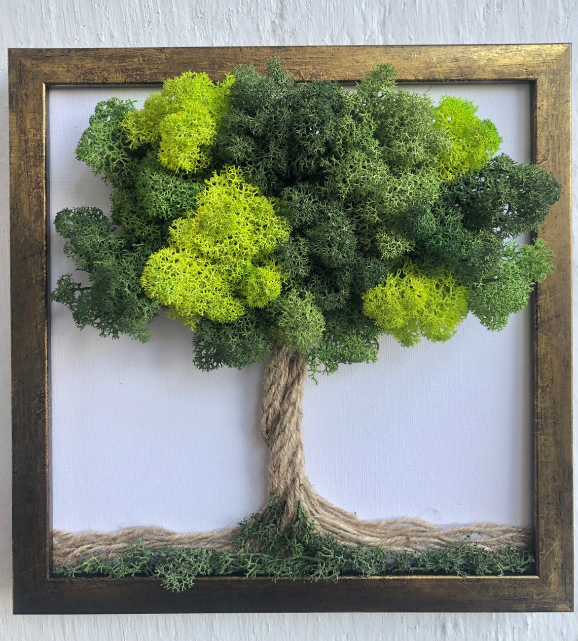 Green Moss Wall Art Preserved Moss Art Moss Tree Tree of | Etsy
