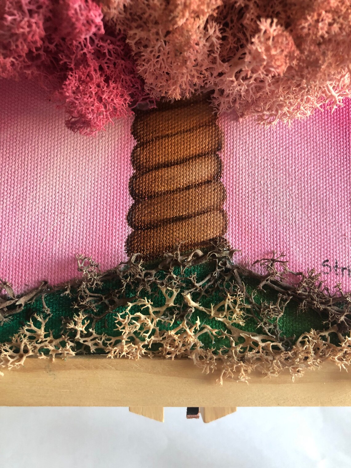 Pink Moss Wall Art Live Moss Tree Calming Nature Art Moss Wall Decor ...