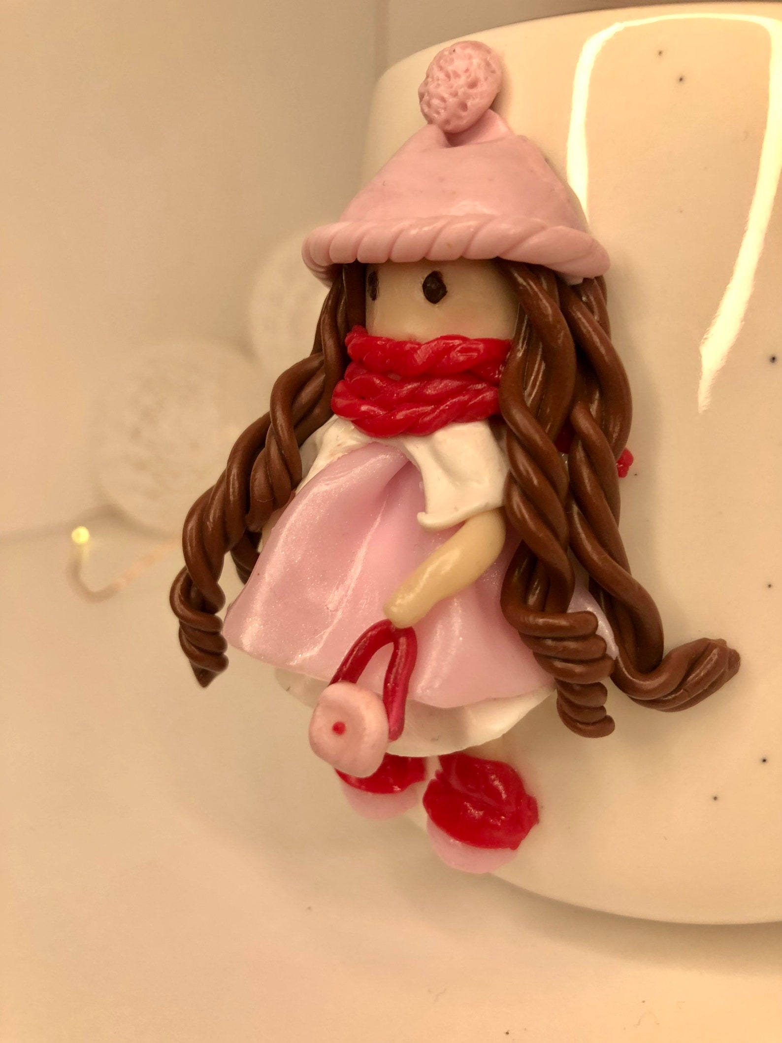 Polymer Clay 3d Mug, Tilda Doll Mug, Large Mug Handmade, 3d Coffee Mug ...