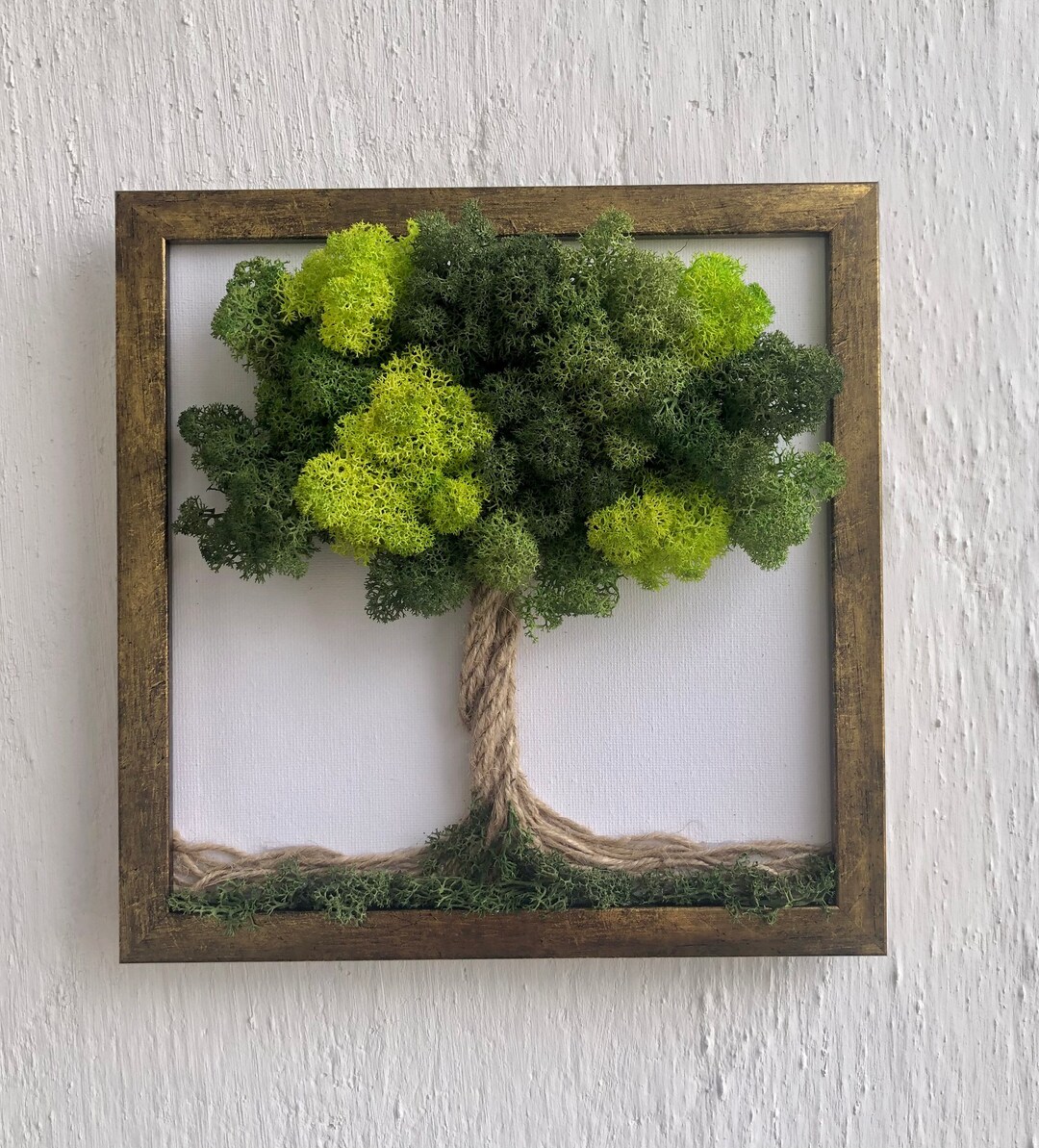 Green Moss Wall Art Preserved Moss Art Moss Tree Tree of - Etsy