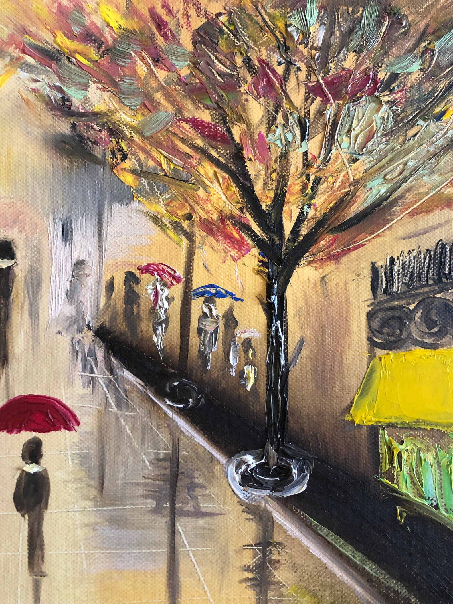 Street Oil Painting Abstract Cityscape Artwork Street Scene - Etsy