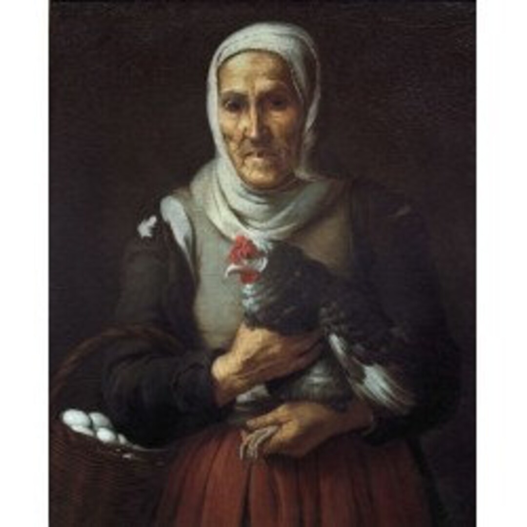 Painting Printed on Museum Quality Canvas or Print to Frame, Old Woman ...