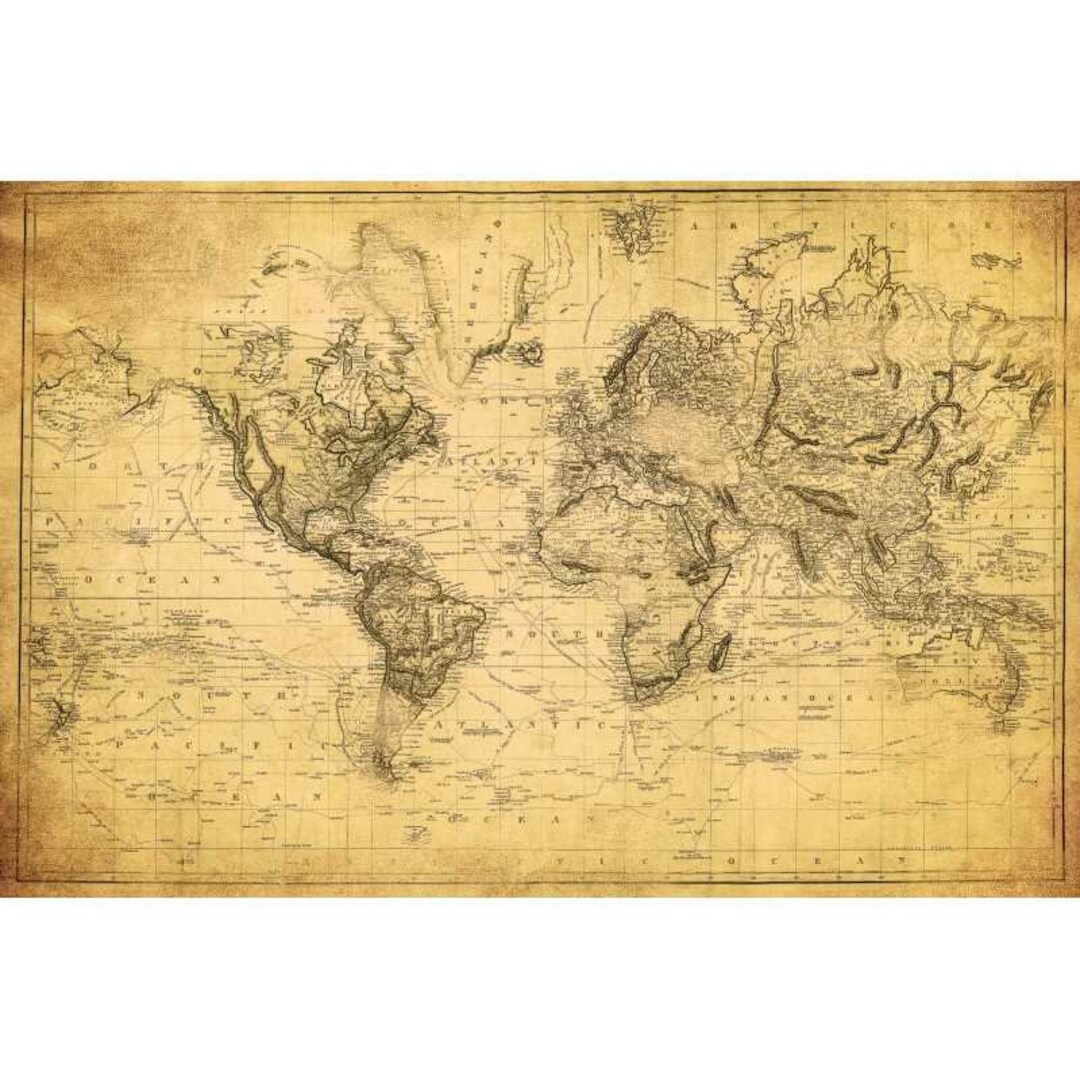 WORLD MAP ANTIQUE VINTAGE YEAR 1831 RETRO DECORATIVE - Etsy