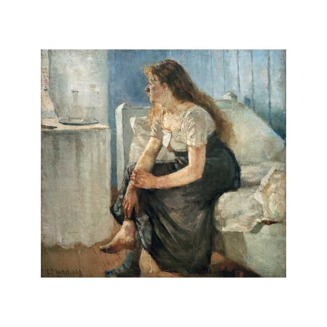 Museum Quality Canvas or Art Print for Framing, Morning girl Sitting on ...