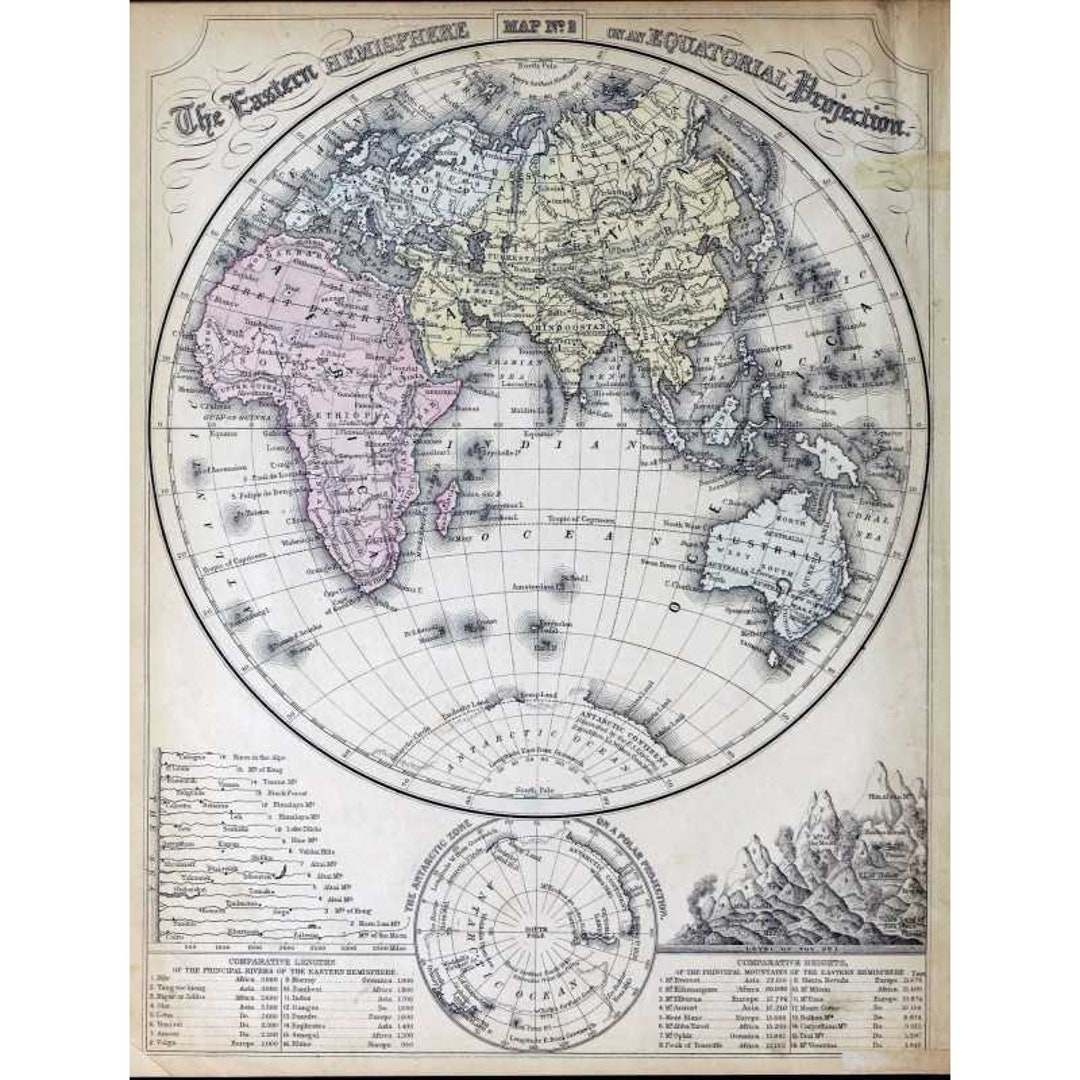WORLD MAP OLD VERTICAL VINTAGE DECORATIVE RETRO - Etsy