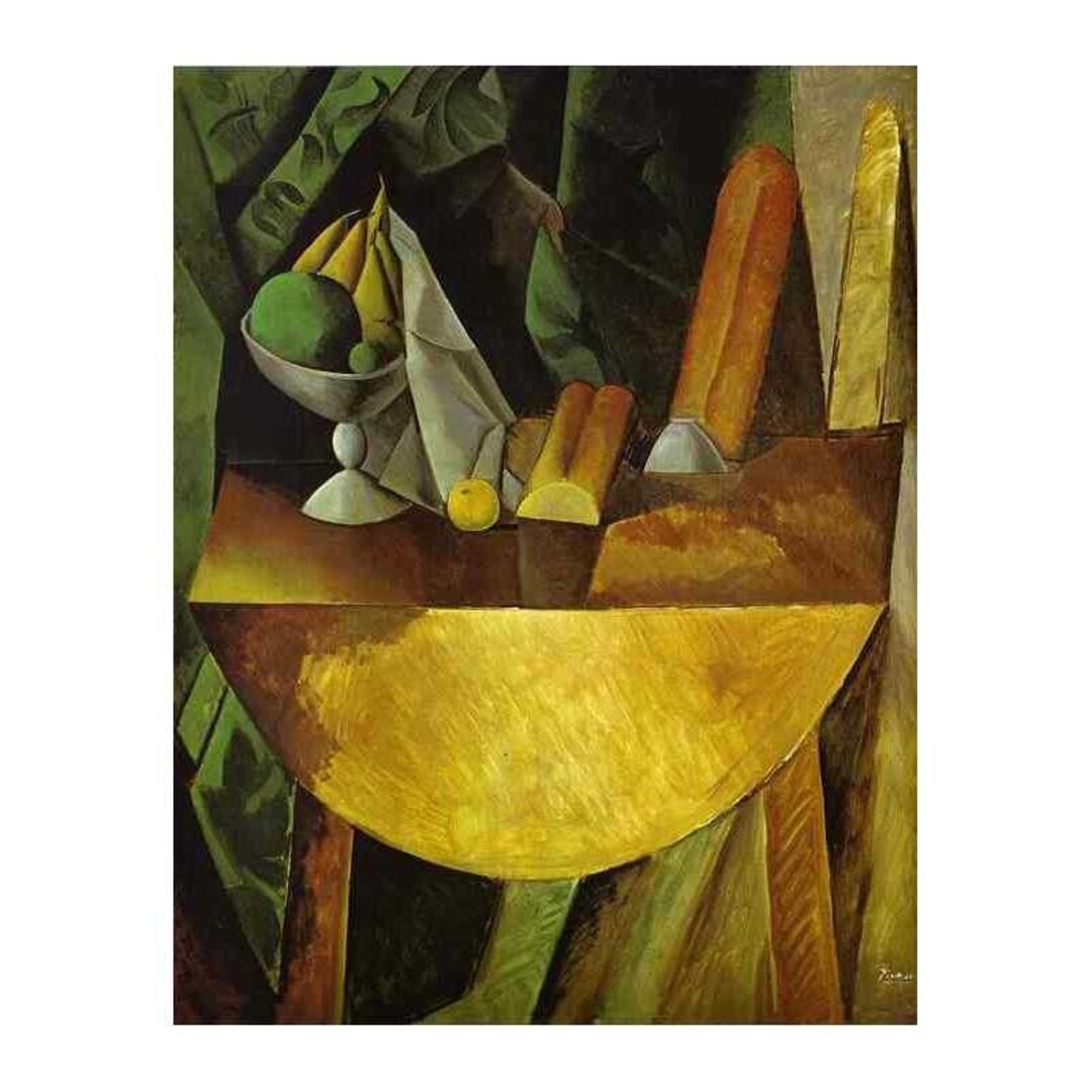 Museum-quality Canvas or Print for Framing, 1909 Bread and Fruit on a ...