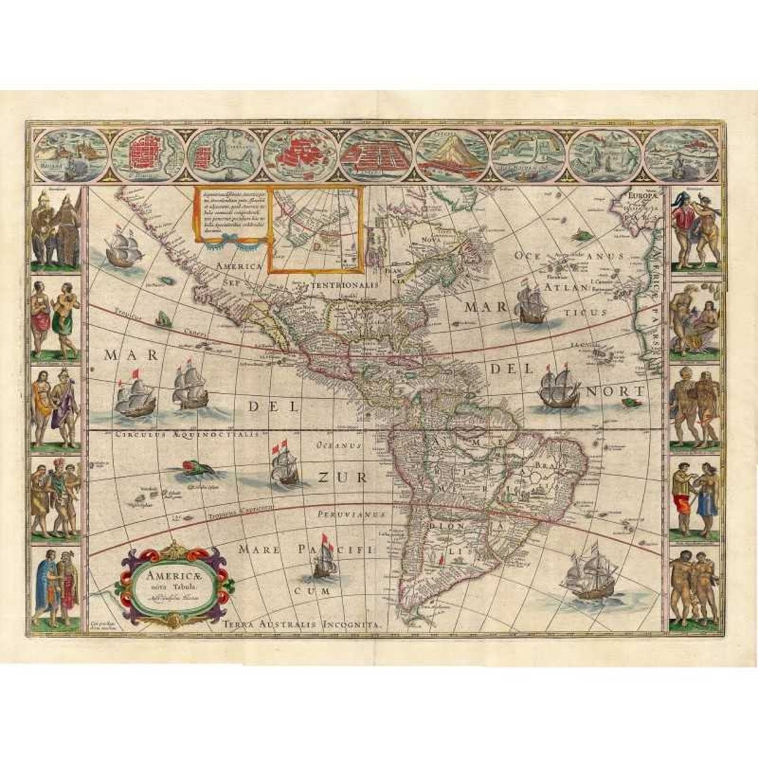 OLD VINTAGE AMERICA MAP ELEVATED LEVEL OF DETAIL RETRO DECORATIVE - Etsy