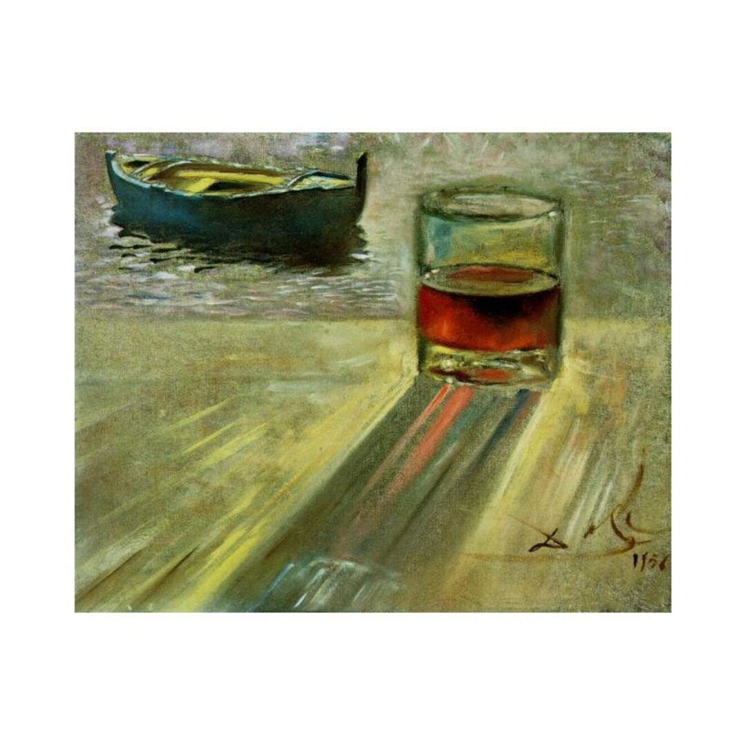 Museum-quality Canvas or Print for Framing, Boat and Wine Glass, 1956 ...