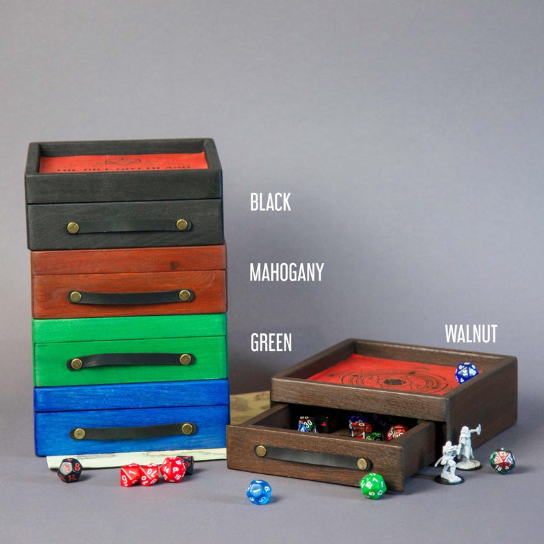 Custom Dice Rolling Tray Wood With Dice Storage, Dnd Dice Tray, Dice ...