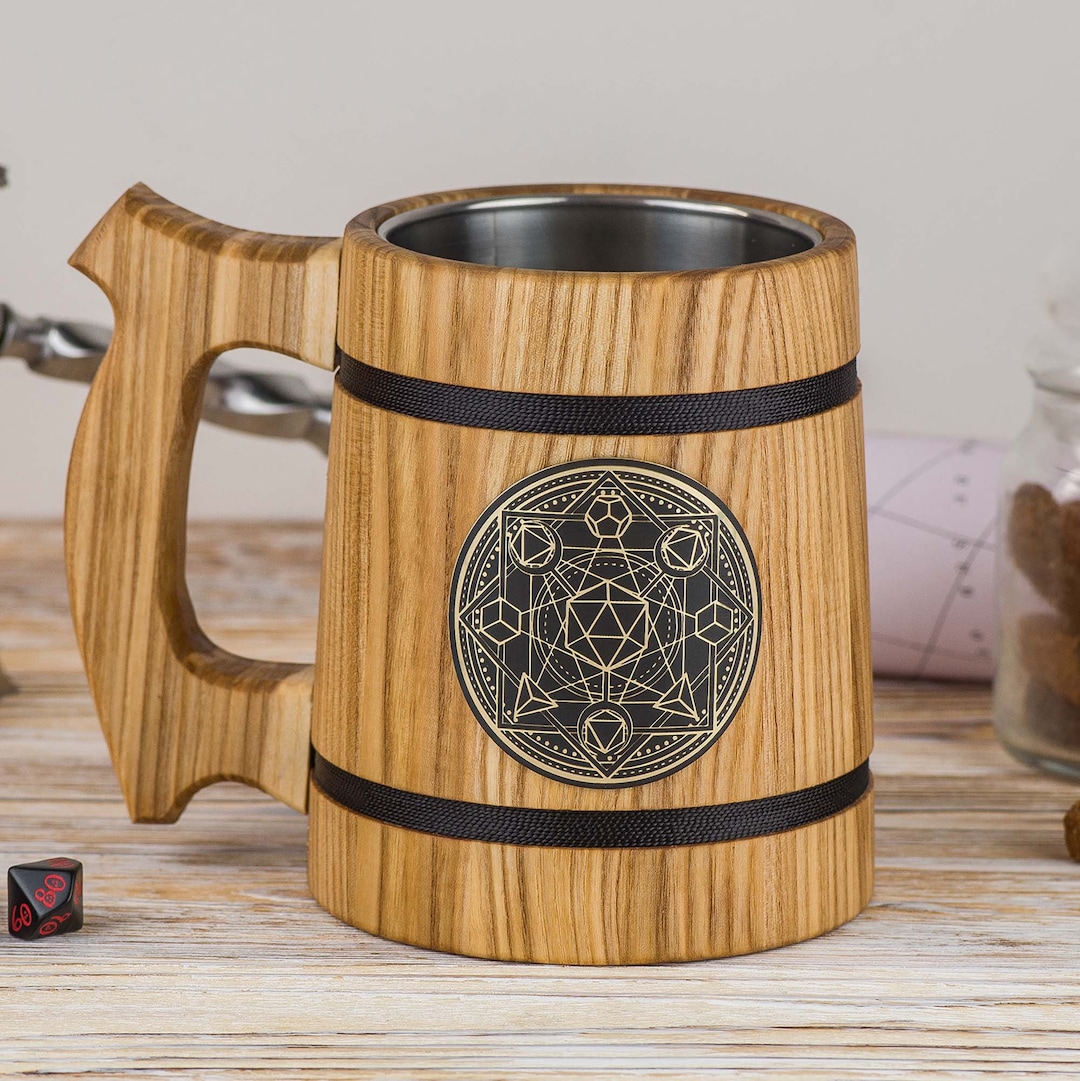 Dnd Wooden Mug, Dnd Tankard, Dungeons and Dragons Personalized Mug ...