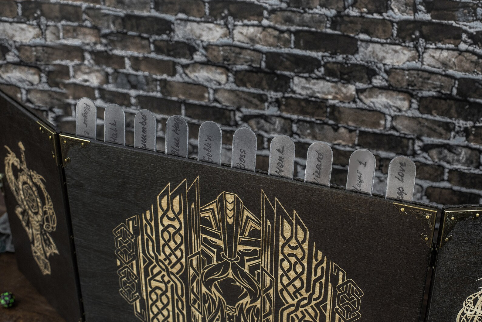 Dungeon Master Screen Wood With Dice Tower, Dnd Dm Screen Magnetic, Gm ...