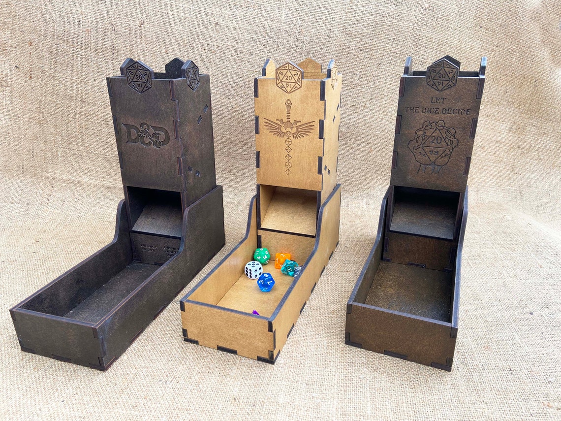 Dice Tower Dnd Dice Tower Wood Dnd Dice Tower and Tray - Etsy