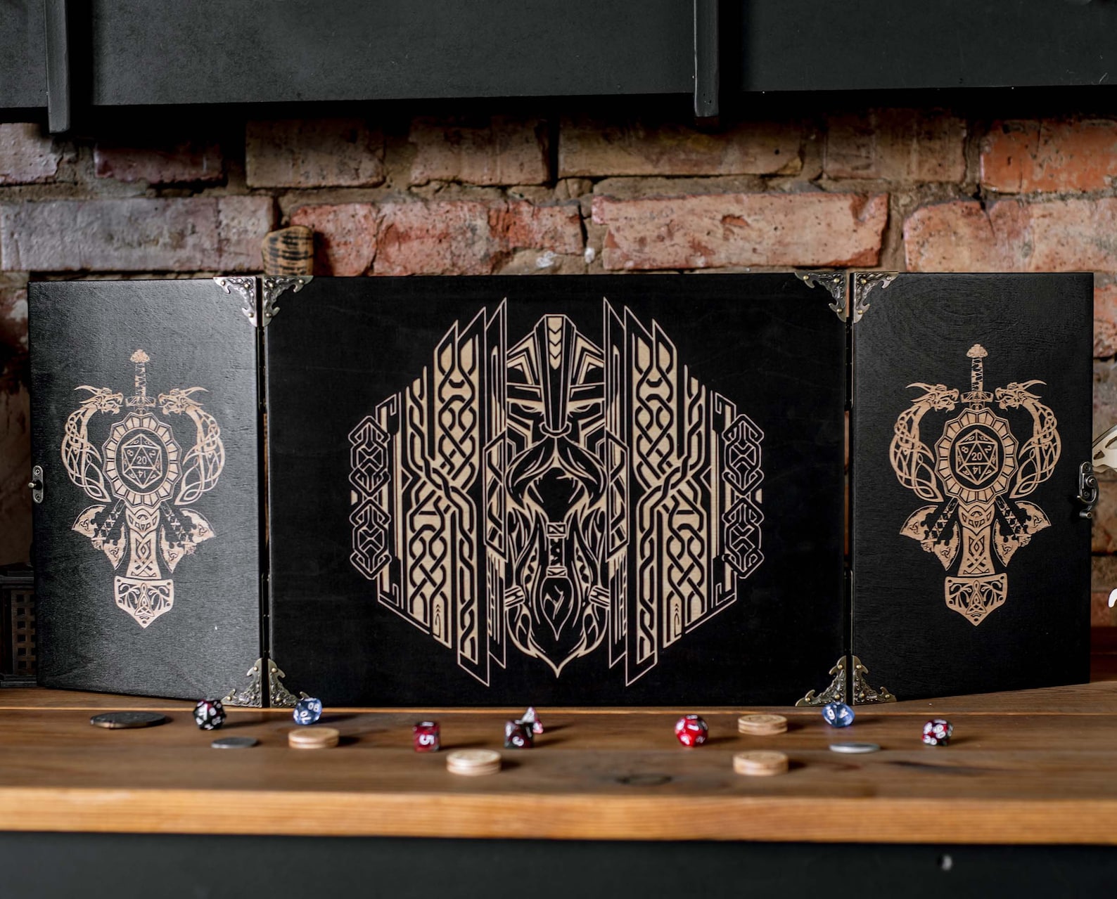 DM Screen Wood, Dungeon Master Screen Magnetic Trackers, Game Master ...