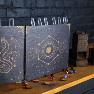 Dm Screen Dungeon Master Screen Wood With Initiative Tracker, Wooden ...