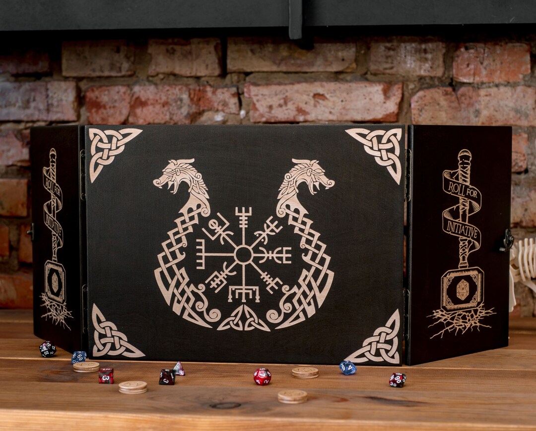 Dungeon Master Screen Magnetic With Dice Tower, Initiative Trackers ...