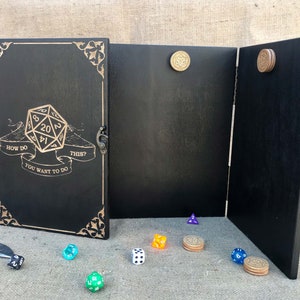 Dungeon Master Screen Dm Screen Magnetic Wood Dnd Dm Screen - Etsy