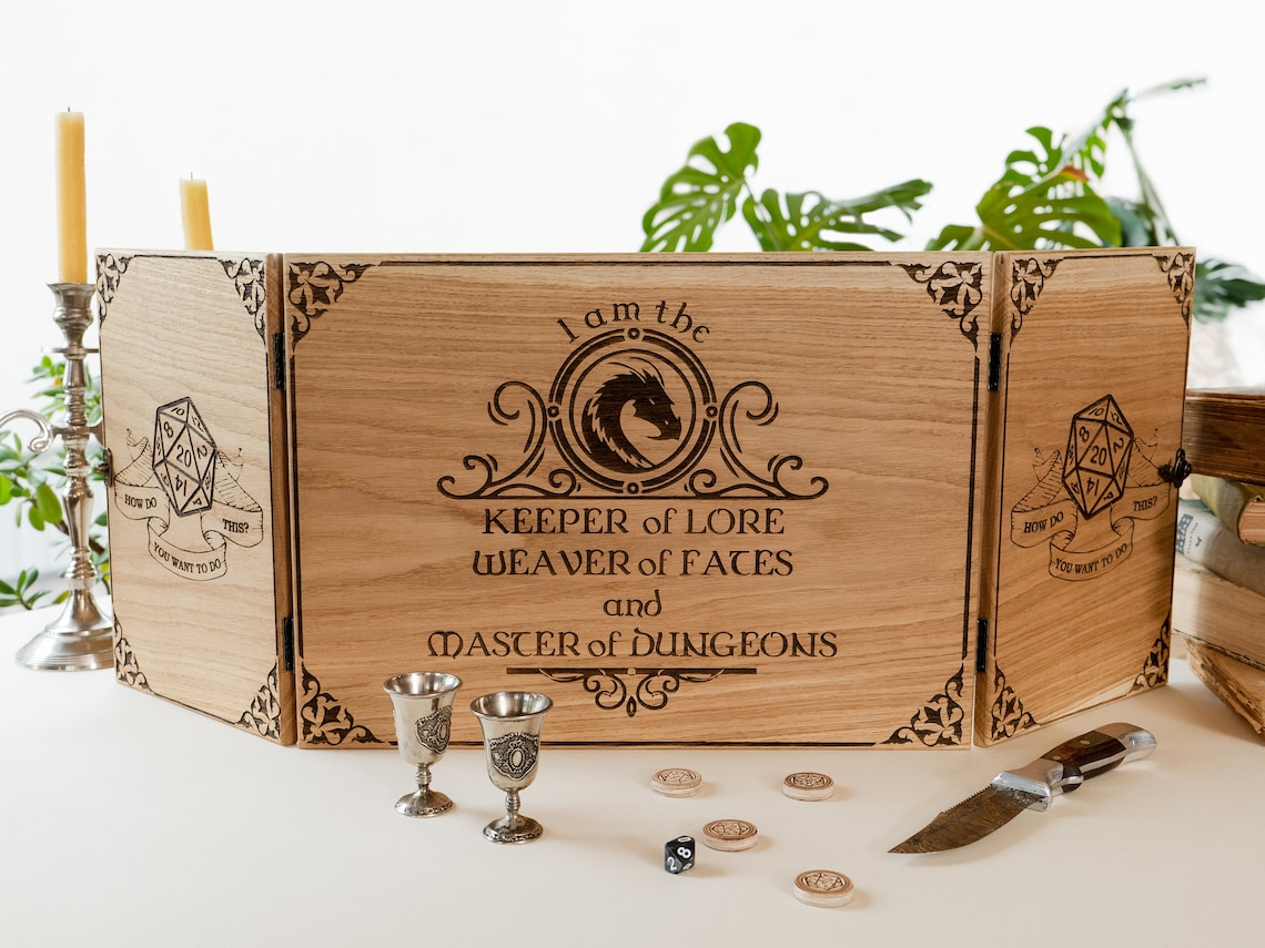 DM Screen Magnetic Dungeon Master Screen Wood Dnd Dm Screen | Etsy